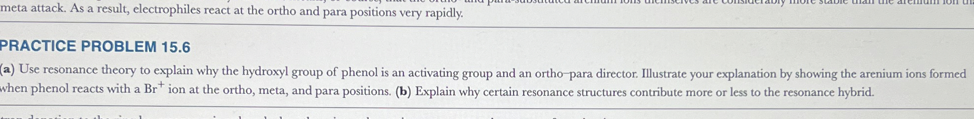 Solved meta attack. As a result, electrophiles react at the | Chegg.com