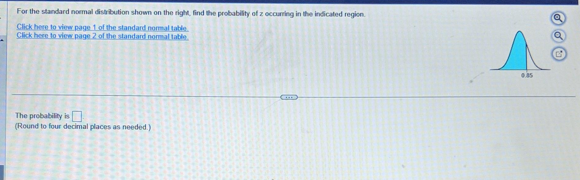 Solved For the standard normal distribution shown on the | Chegg.com