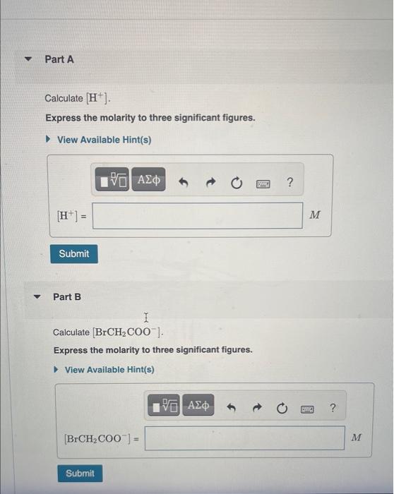 Solved A 0.100M solution of bromoacetic acid (BrCH2COOH) is | Chegg.com