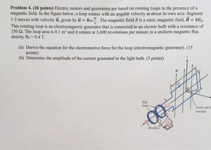 Solved Problem 4. (20 points) Electric motors and generators | Chegg.com