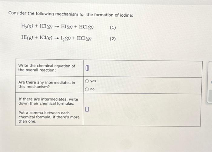 Solved Consider the following mechanism for the formation of | Chegg.com