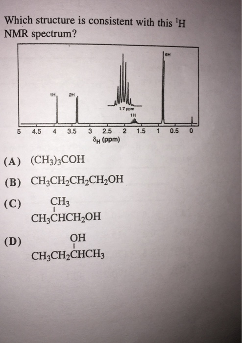 Solved Which structure is consistent with this 'H NMR | Chegg.com