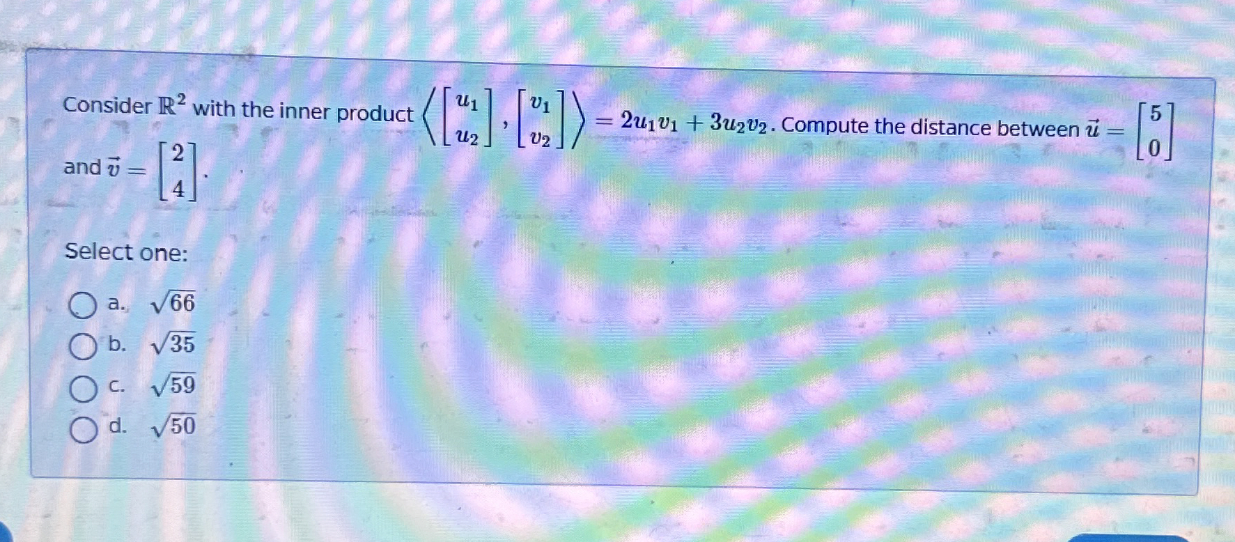 Solved Consider R2 ﻿with the inner product | Chegg.com