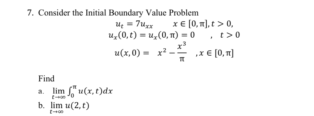 Solved Consider the Initial Boundary Value | Chegg.com