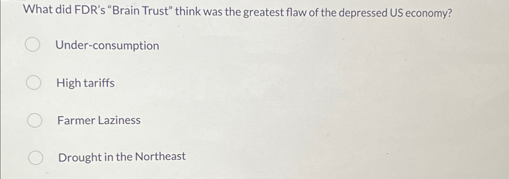 Solved What did FDR's "Brain Trust" think was the greatest | Chegg.com