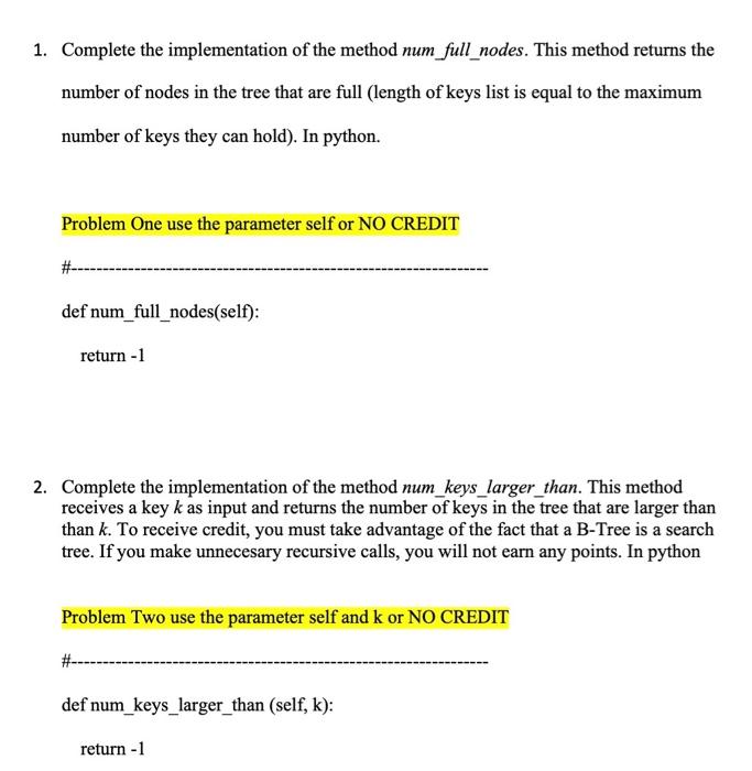Solved 1. Complete the implementation of the method num_ | Chegg.com