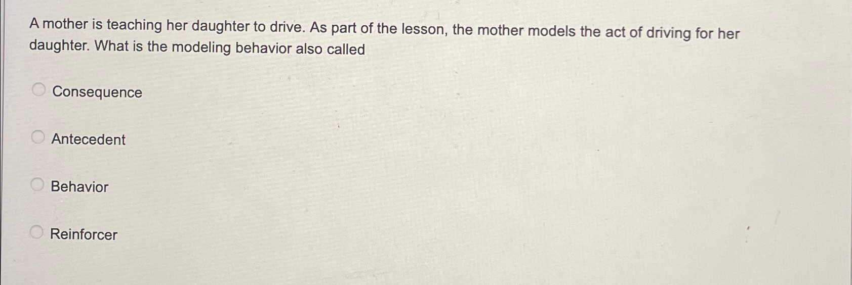 Solved A mother is teaching her daughter to drive. As part | Chegg.com
