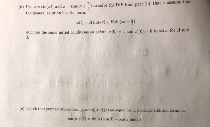 Solved 3. Second Order Mass-Spring Equation Consider the | Chegg.com