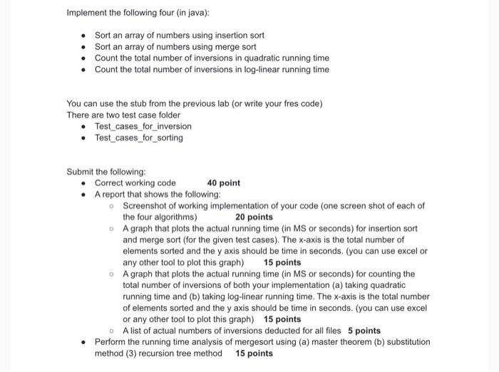 Solved Implement The Following Four In Java • Sort An