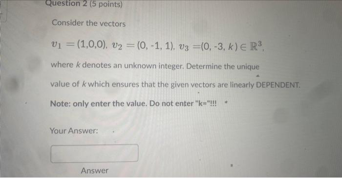 Solved Consider the vectors | Chegg.com