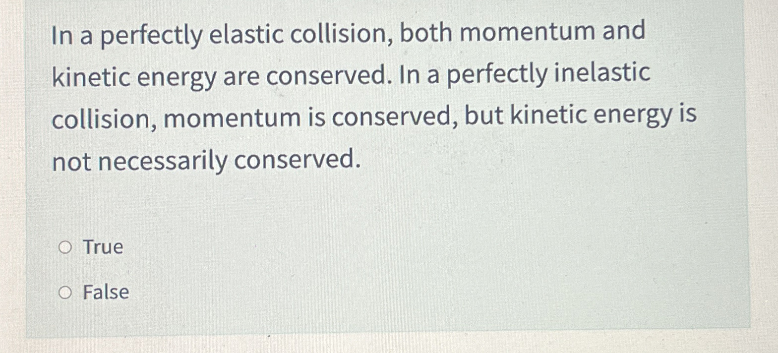 Solved In a perfectly elastic collision, both momentum and | Chegg.com