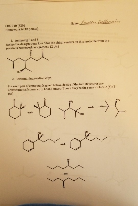 Solved 1. Assigning R and S Assign the designations R or S | Chegg.com