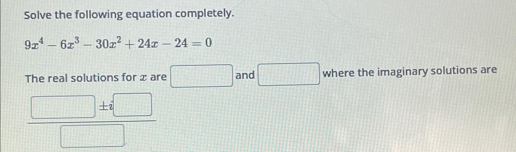 Solved Solve the following equation | Chegg.com