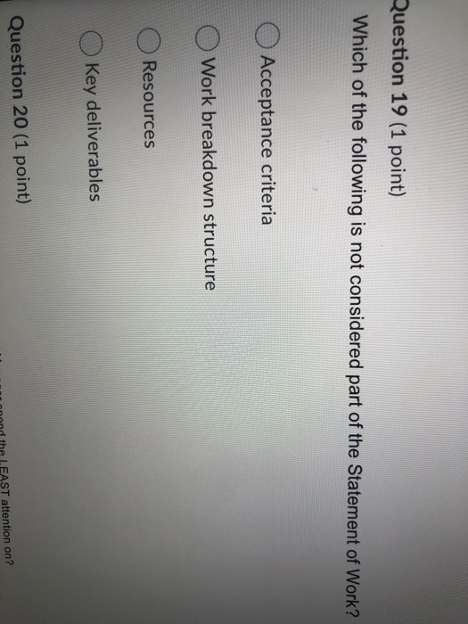 Solved Question 19 (1 point) Which of the following is not | Chegg.com