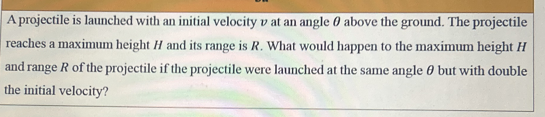 Solved A projectile is launched with an initial velocity v | Chegg.com