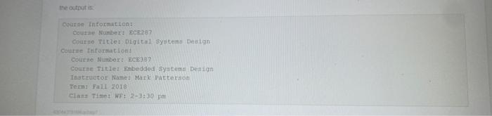 Solved 10.15 LAB: Course information (derived classes) | Chegg.com