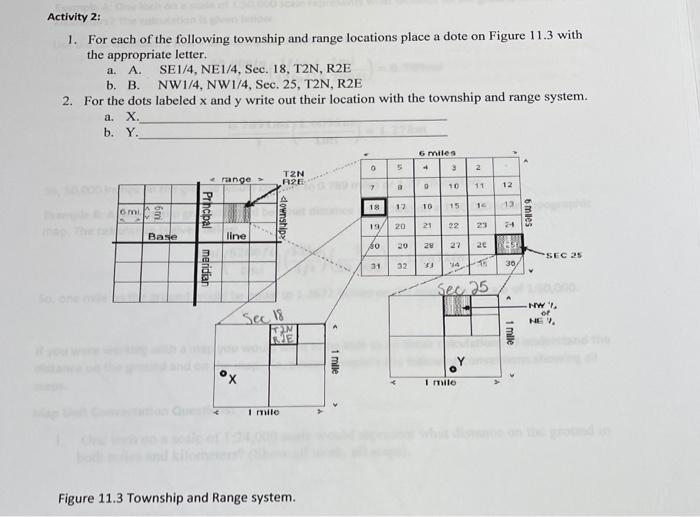 Solved 1. For each of the following township and range | Chegg.com