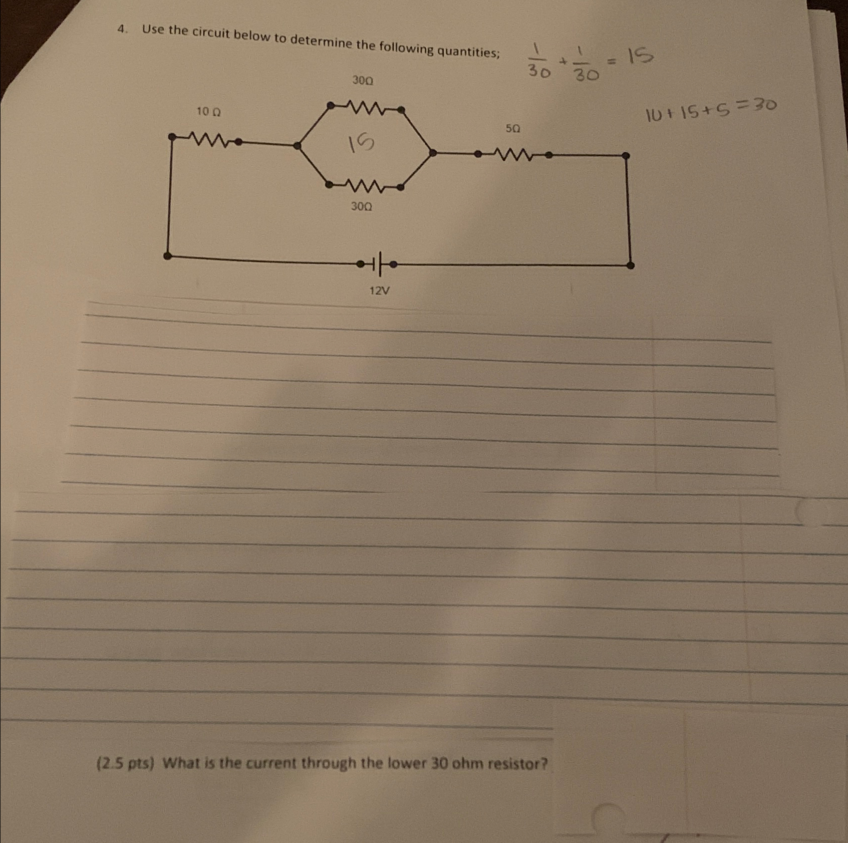 Solved Use the circuit below to determine the following | Chegg.com