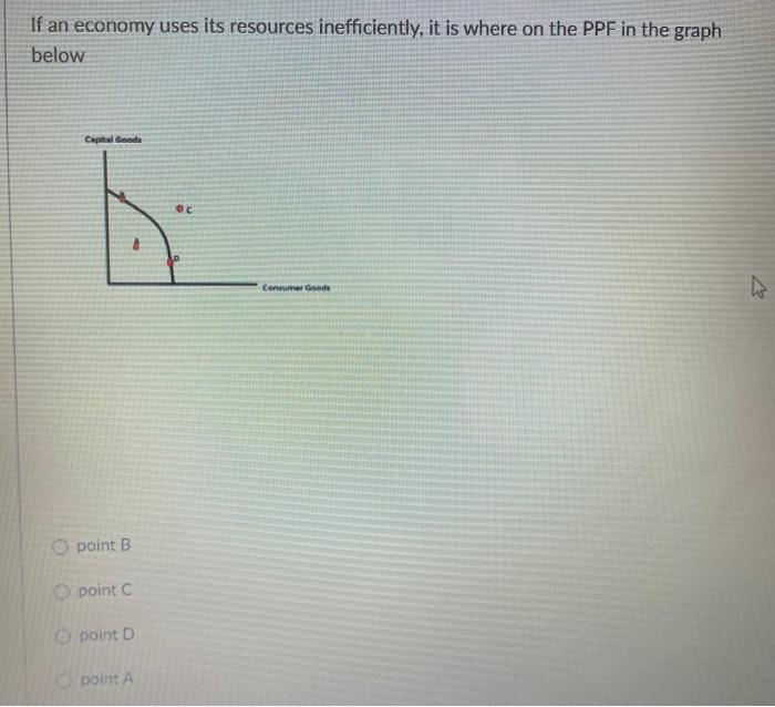 Solved 1. If an economy uses its resources inefficiently, it | Chegg.com