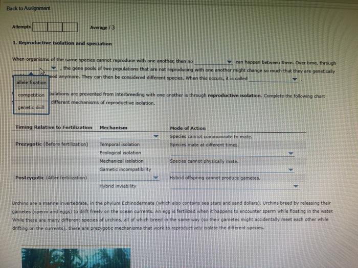 Solved Back to Assignment Attempts Average/3 1. Reproductive | Chegg.com
