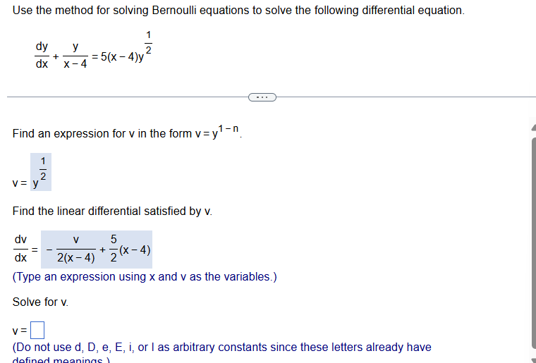 Use the method for solving Bernoulli equations to | Chegg.com