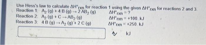 Solved Use Hess's law to calculate ΔH∘ rxn for reaction 1 | Chegg.com