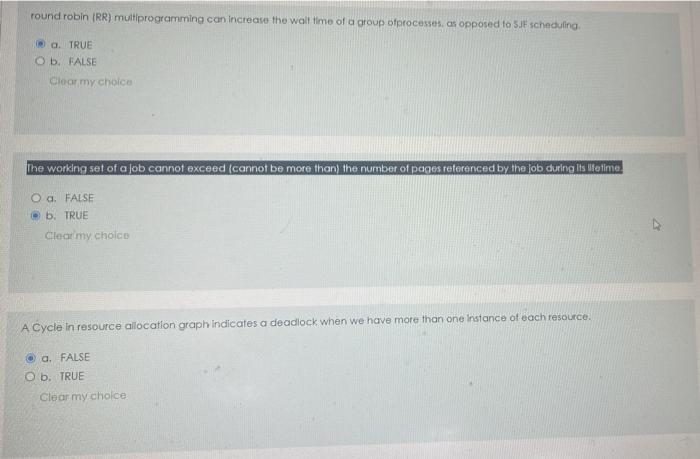 Solved round robin (RR) multiprogramming can increase the | Chegg.com