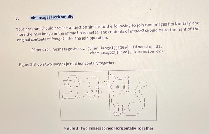 Solved 5. Join Images Horizontally Your program should | Chegg.com