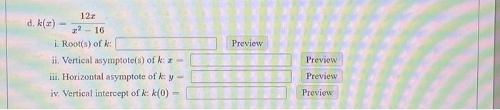 Solved Or Each Of The Rational Functions Given Below