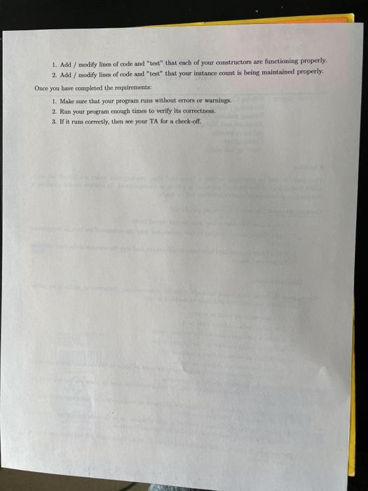 Solved CS 251 Lab Exercise 03 Main topics Writing Classes | Chegg.com