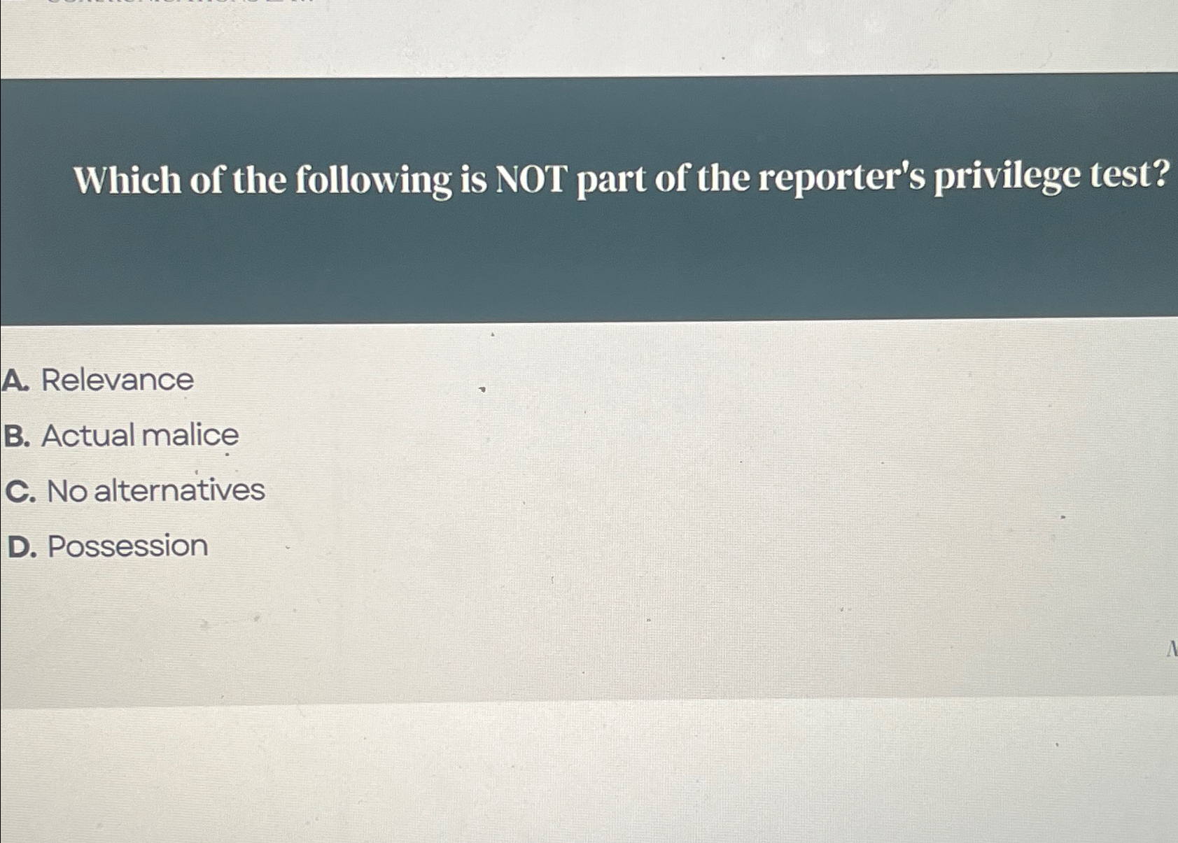 Solved Which of the following is NOT part of the reporter's | Chegg.com