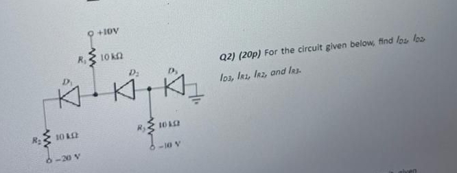 Solved Q2) (20p) ﻿For the circuit given below, find los los | Chegg.com