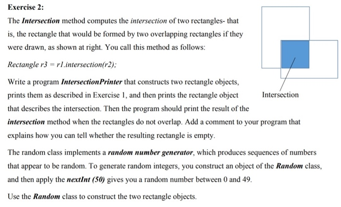 Solved Exercise 2: The Intersection method computes the | Chegg.com