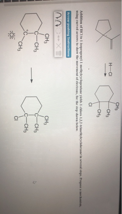 Solved CH3 HCI -CH3 -CH3 CI Addition of HCl to 1. | Chegg.com