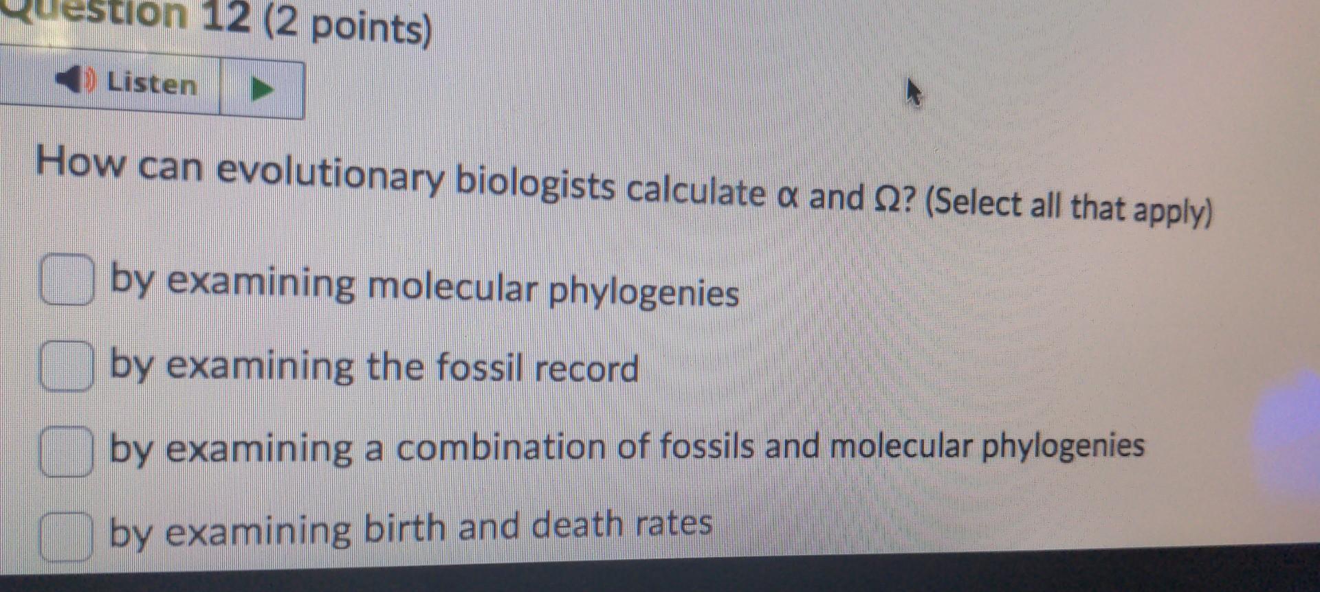 Solved How can evolutionary biologists calculate α and Ω ? | Chegg.com