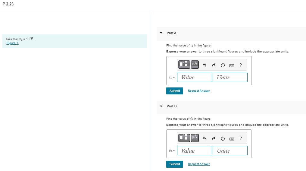 Take that vs=18V.(Figure 1)Part AFind the value of i1 | Chegg.com
