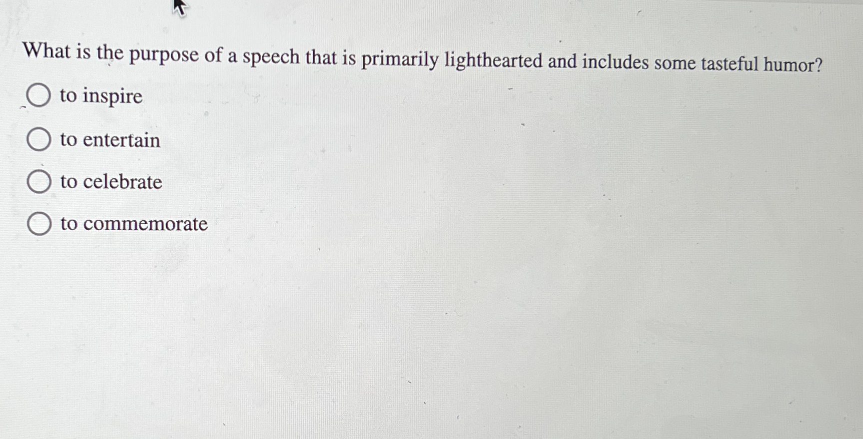Solved What is the purpose of a speech that is primarily | Chegg.com