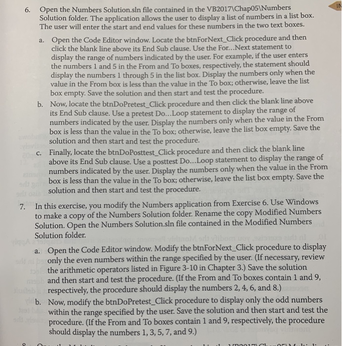 Solved 6. Open the Numbers Solution.sln file contained in | Chegg.com