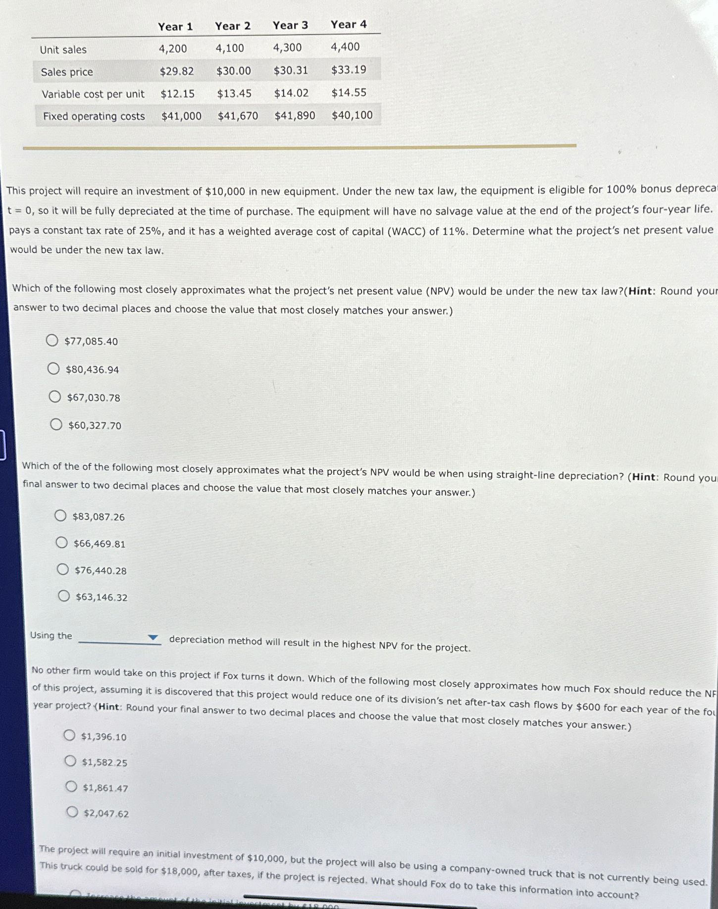 Solved \table[[,Year 1,Year 2,Year 3,Year 4],[Unit | Chegg.com