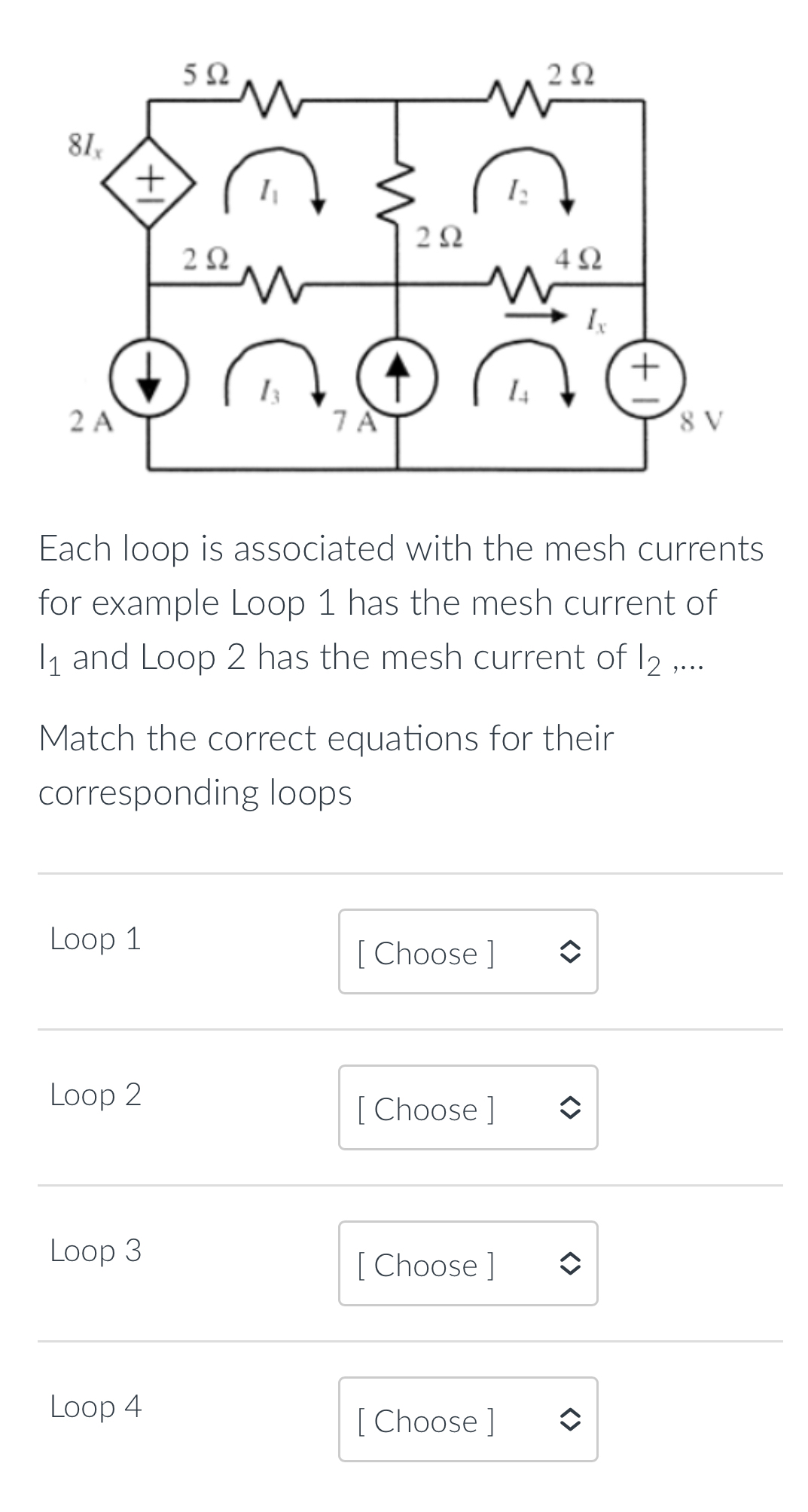 Solved Each loop is associated with the mesh currents for | Chegg.com