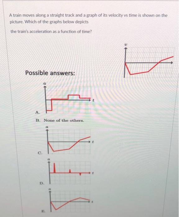 Solved A train moves along a straight track and a graph of | Chegg.com