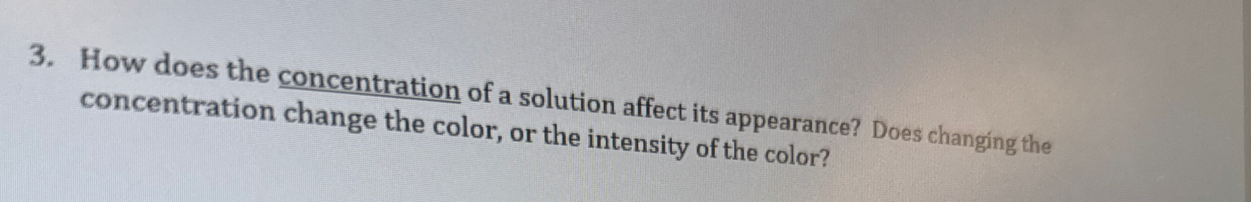 Solved How does the concentration of a solution affect its | Chegg.com