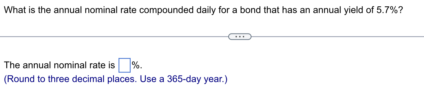 Solved What is the annual nominal rate compounded daily for | Chegg.com