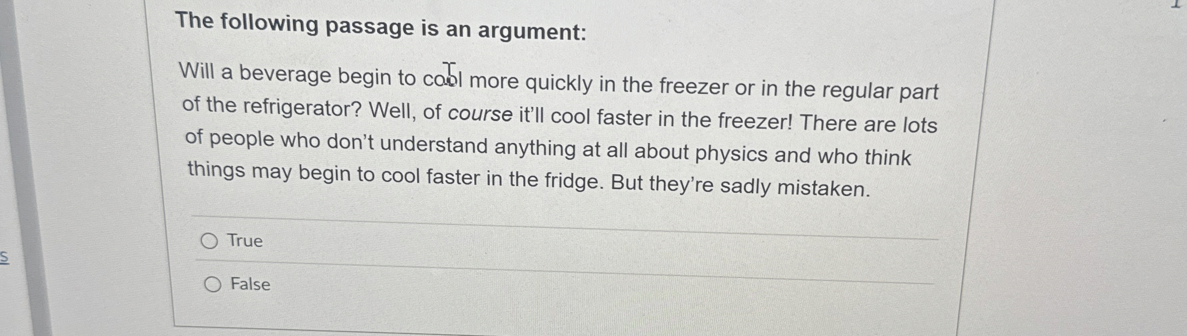 Solved The following passage is an argument:Will a beverage | Chegg.com