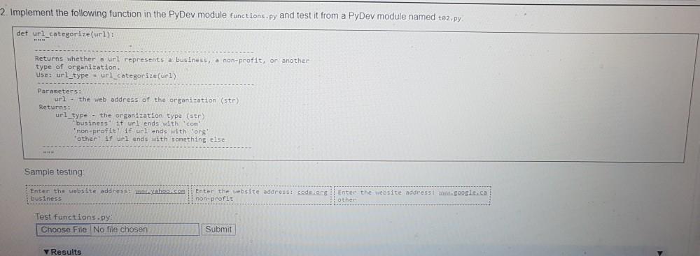 Solved 2 Implement The Following Function In The Pydev 