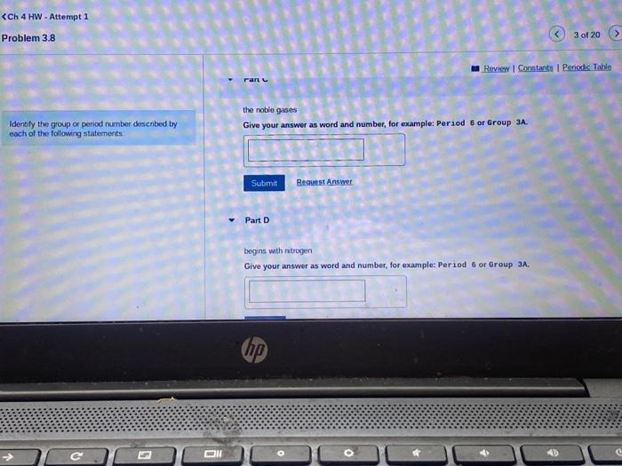 Solved the noble gases Identify the group or period number | Chegg.com