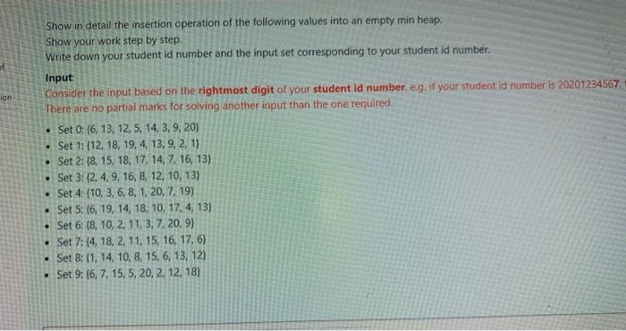 Solved lon Show in detail the insertion operation of the | Chegg.com