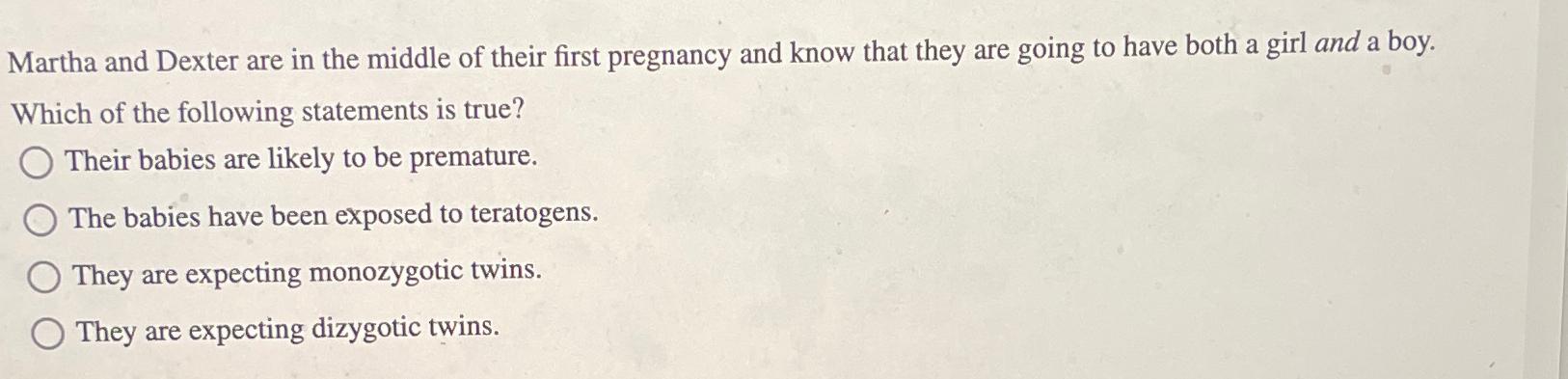 Solved Martha and Dexter are in the middle of their first | Chegg.com