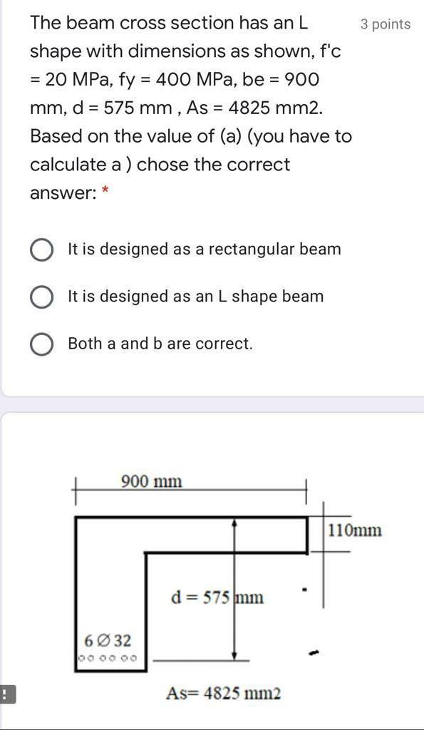 Solved 3 points The beam cross section has an L shape with | Chegg.com