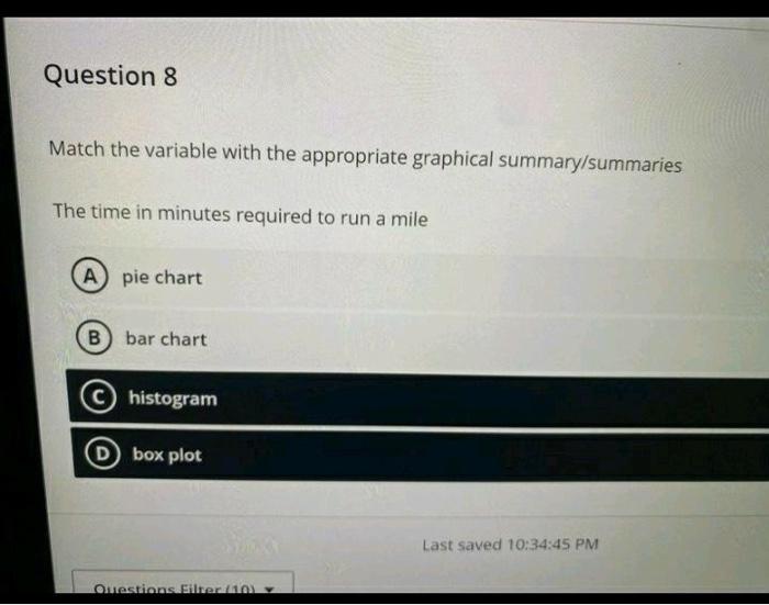 Solved Question 8 Match the variable with the appropriate | Chegg.com